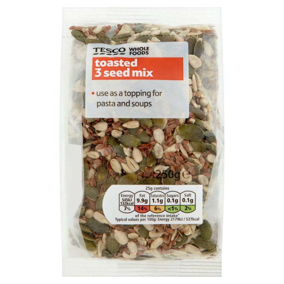 Tesco Wholefoods Toasted 3 Seed Mix 250G - Tesco Groceries