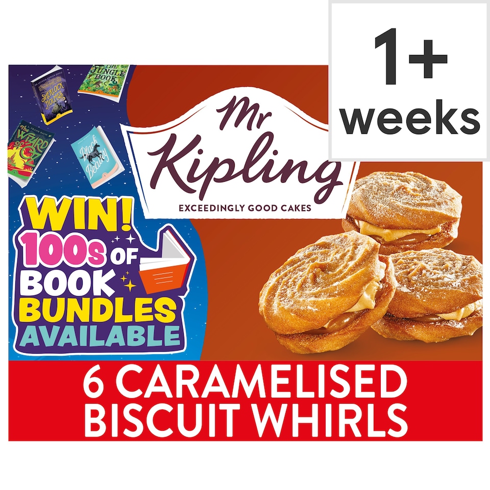 Mr Kipling Caramelised Biscuit Viennese Whirls Cakes 6 pack - Tesco ...