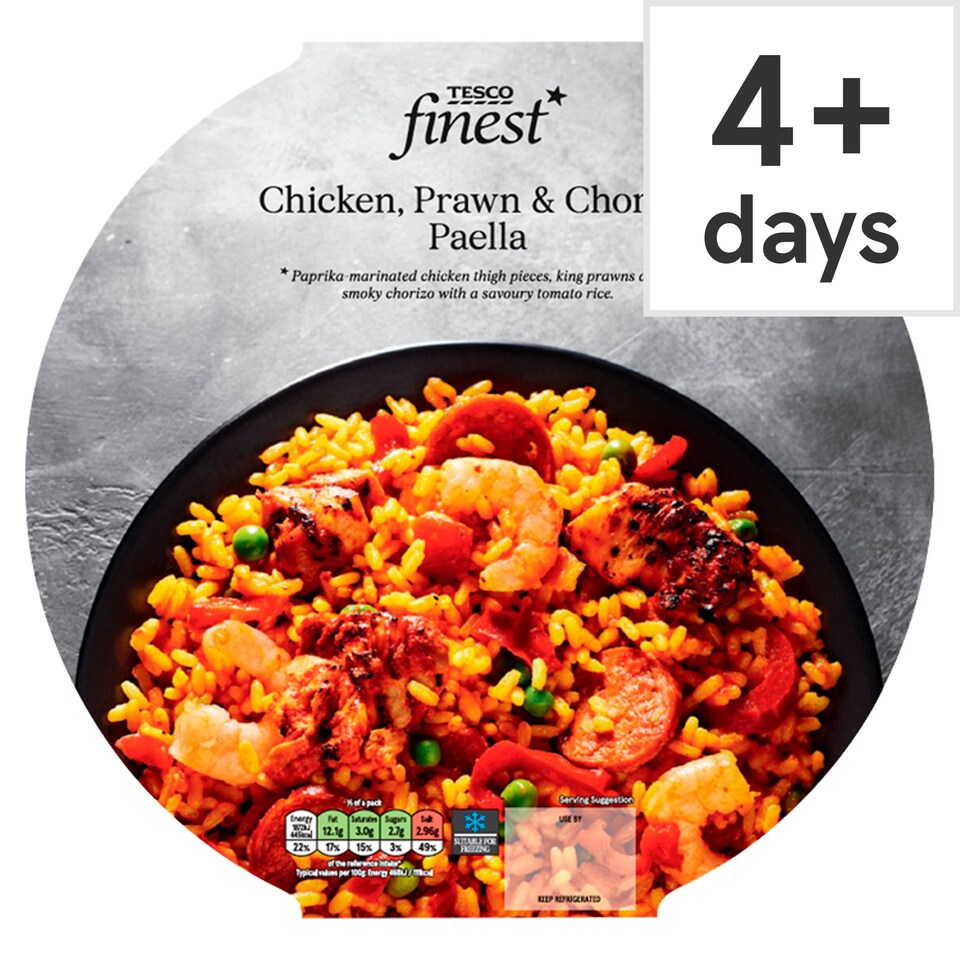 Tesco Finest Chicken , Chorizo & Prawn Paella 800G - Tesco Groceries