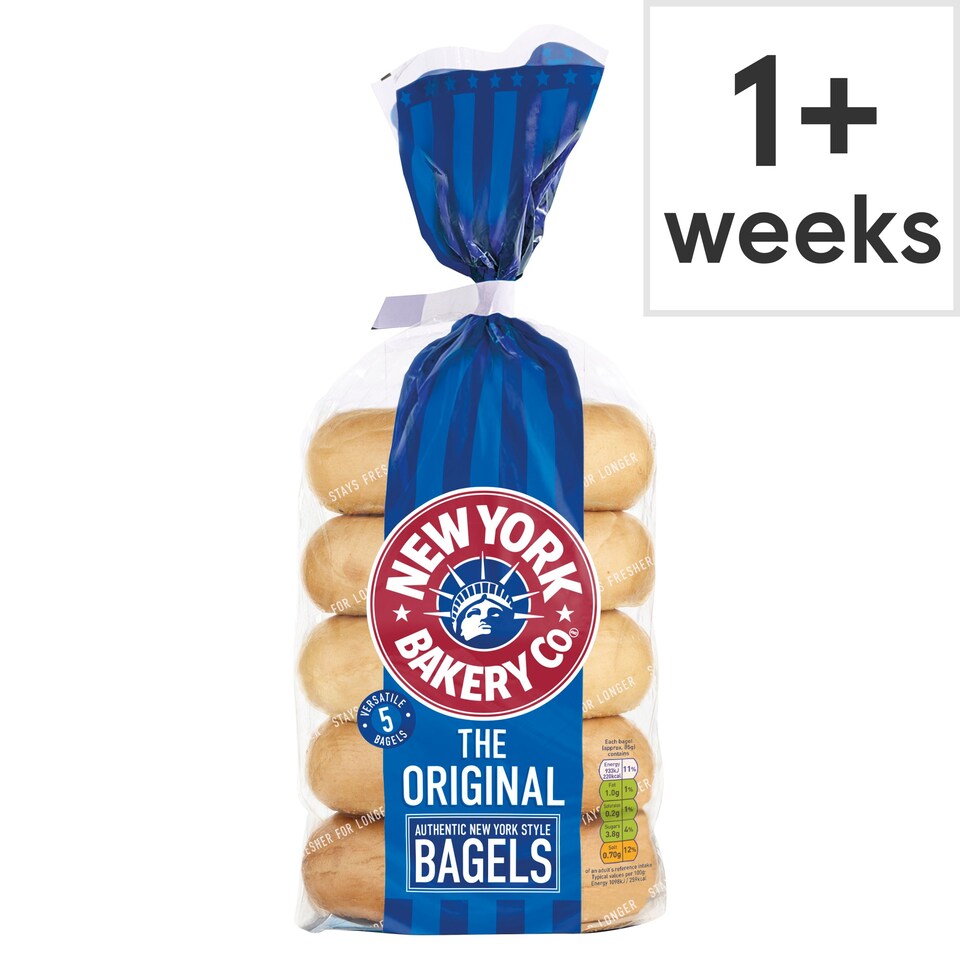 New York Bakery The Original Bagels 5Pack - Tesco Groceries