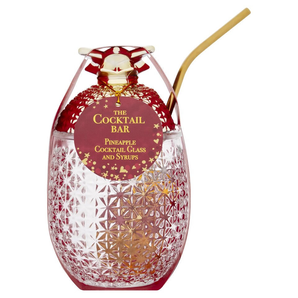 Cocktail Party Pineapple Glass & Syrups - Tesco Groceries