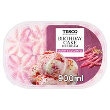 Tesco Birthday Cake Ice Cream 900ml - Tesco Groceries