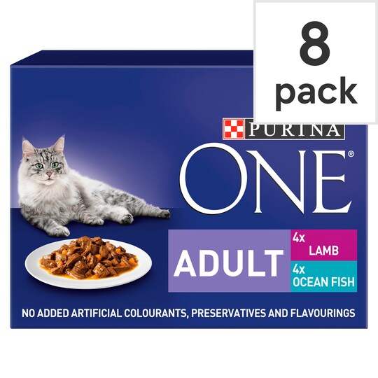 Purina One Ocean Fish/Lamb 8X85g - Tesco Groceries