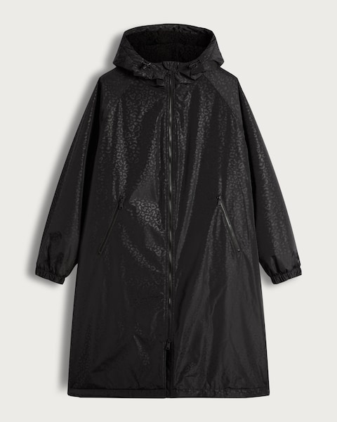 F&F Active Tonal Leopard Print Waterproof All Weather Robe in Black ...