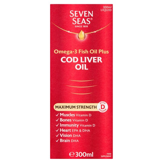 Seven Seas Cod Liver Oil Extra-High Strength Liquid 300 Ml - Tesco ...