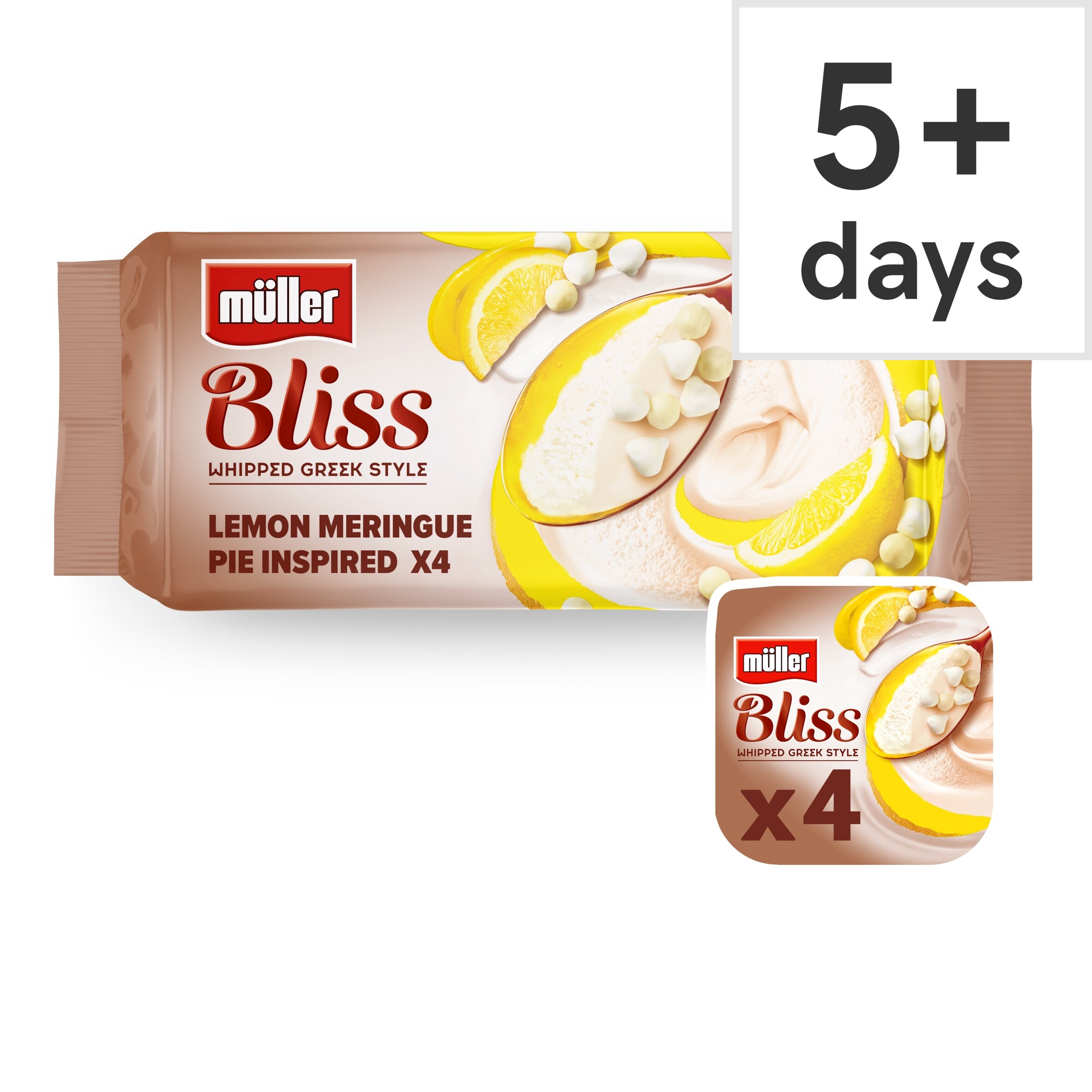 Muller Bliss Whipped Greek Style Yogurt Lemon Meringue Pie 4 x 100g ...