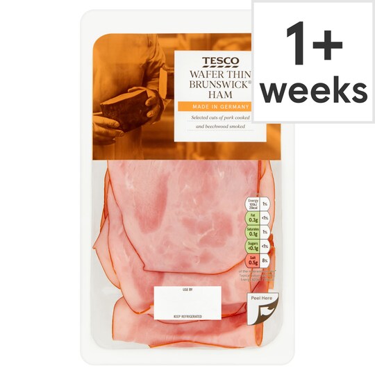 Tesco Wafer Thin Brunswick Ham 125G - Tesco Groceries