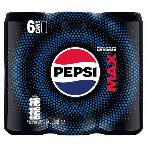 Pepsi Max 6 X 330 Ml Pack - Tesco Groceries