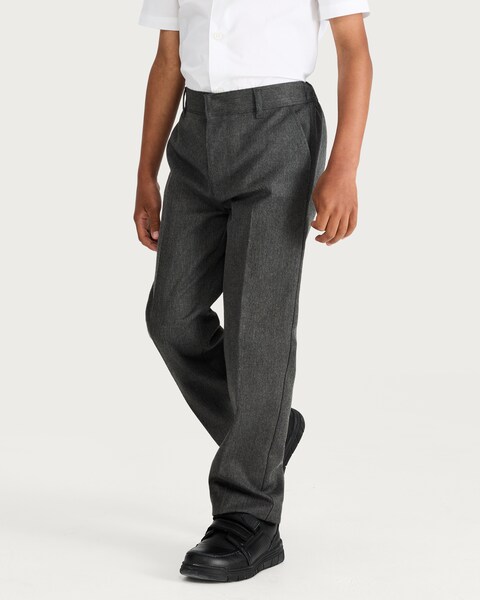 F&F School Boys 2-Pack Dressing Made Easy Regular Fit Trousers in Grey ...