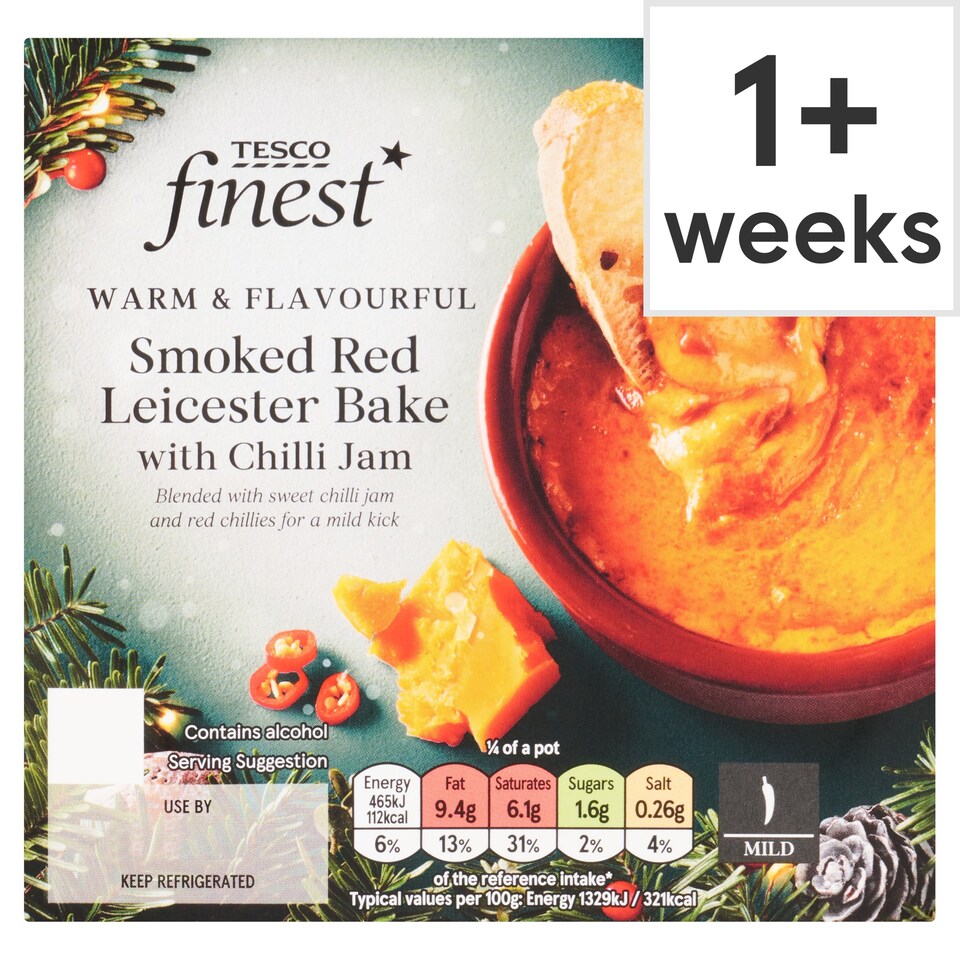 Tesco Finest Smoked Red Leicester Bake with Chilli Jam 150g - Tesco ...