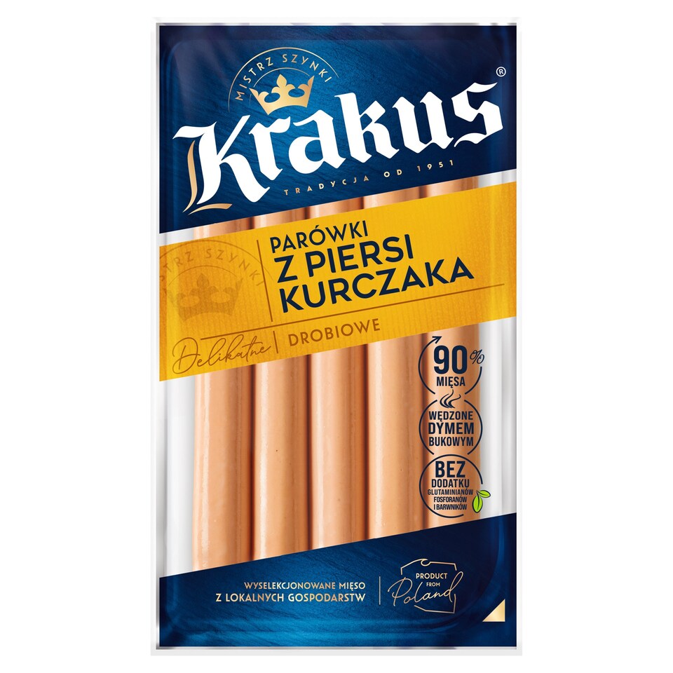 Krakus Parowki Z Piersi Kurczaka Chicken Sausage 200g - Tesco Groceries