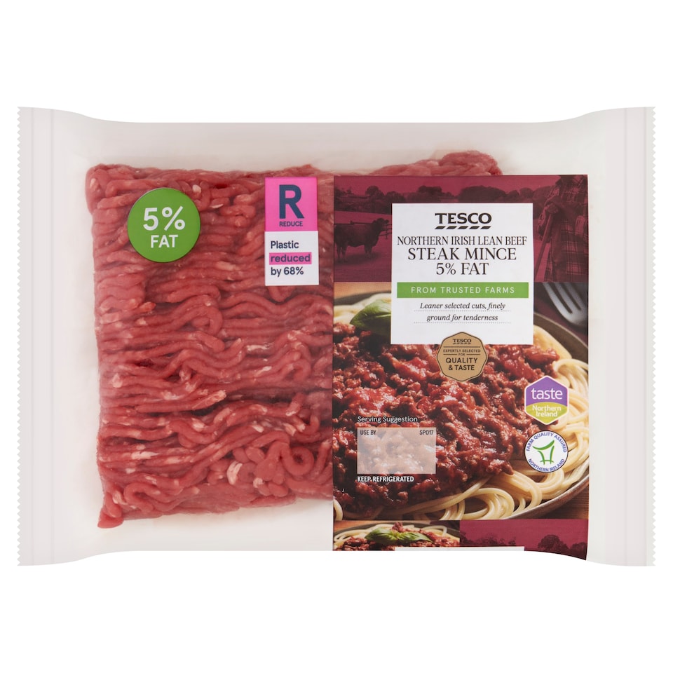 Tesco Northern Irish Lean Beef Steak Mince 5% Fat 500g - Tesco Groceries