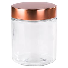 Tesco Round Storage Jar With Copper Lid 650Ml - Tesco Groceries
