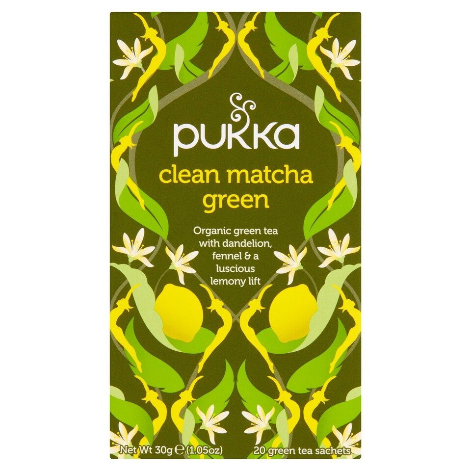 Pukka Organic Fair Matcha Clean Green 20 Tea Bags 30G - Tesco Groceries