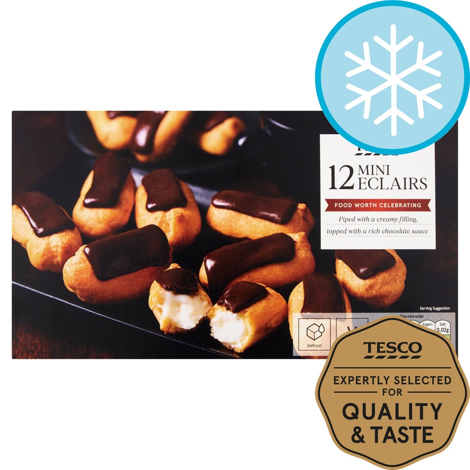 Tesco Frozen 12 Mini Eclairs 140G - Tesco Groceries