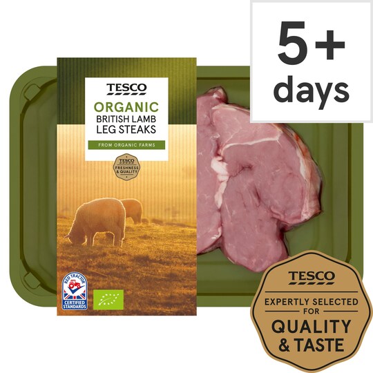 Tesco Organic British Lamb Leg Steaks 300G - Tesco Groceries