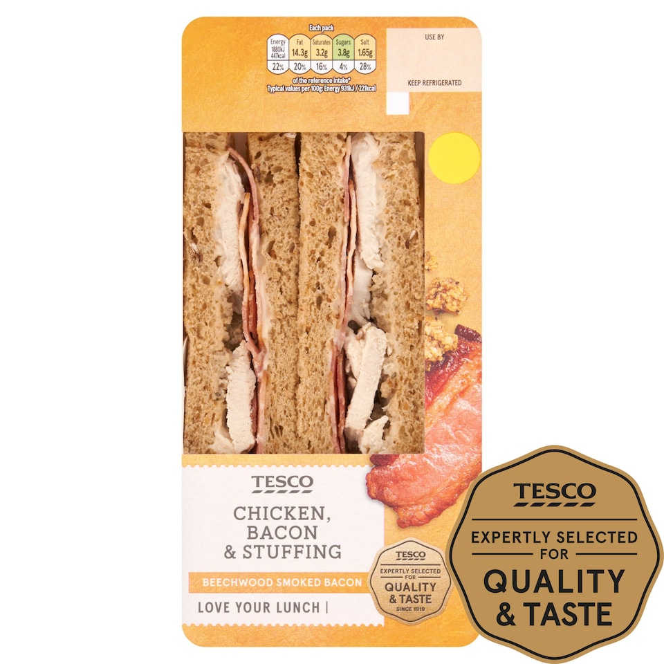Tesco Chicken, Bacon & Stuffing Sandwich - Tesco Groceries