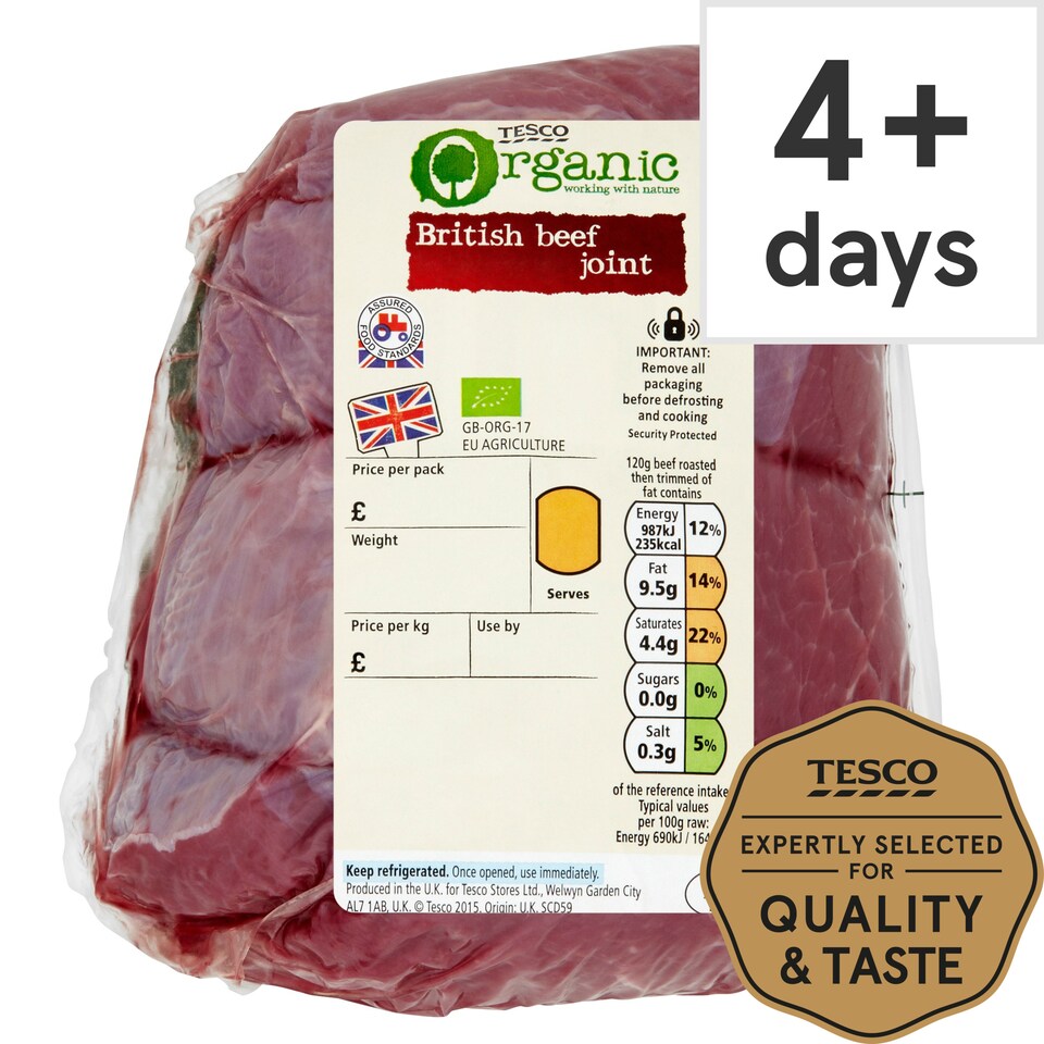 Tesco Organic Beef Roasting Joint - Tesco Groceries