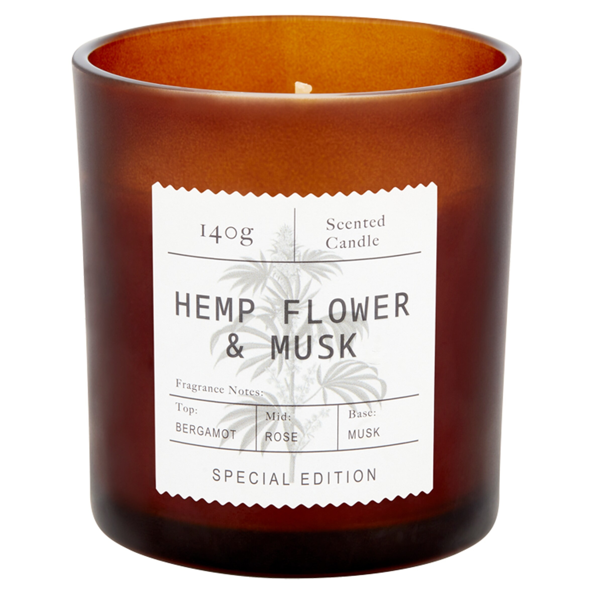 Tesco Apothecary 140G Candle Hemp Flower & Musk - Tesco Groceries