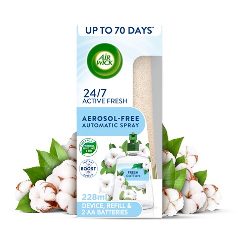 Airwick 24/7 Active Fresh Kit Fresh Cotton 228Ml - Tesco Groceries