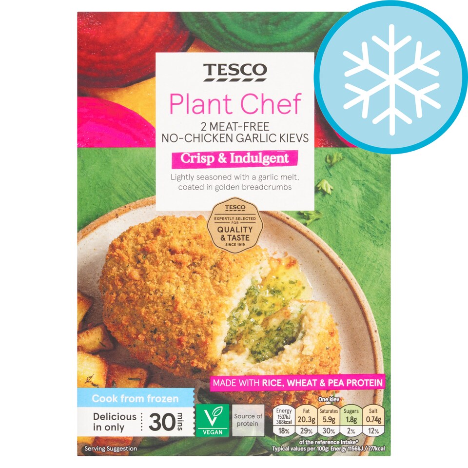 Tesco Plant Chef 2 Meat-Free No-Ckn Garlic Kievs 280G - Tesco Groceries
