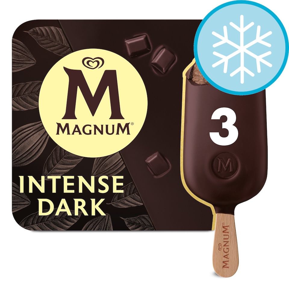 Magnum Intense Dark Chocolate Ice Cream 3 X100ml - Tesco Groceries