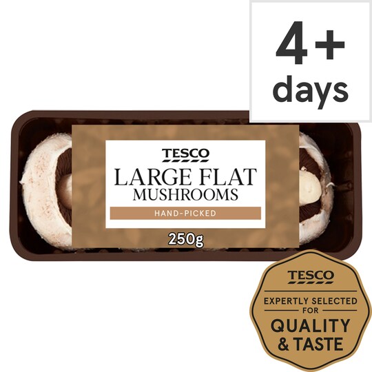 Tesco Large Flat Mushrooms 250G - Tesco Groceries