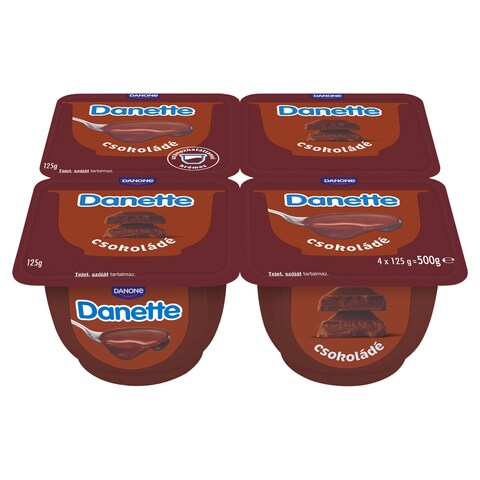 Danone Danette Chocolate Pudding 4 x 125 g - Tesco Groceries
