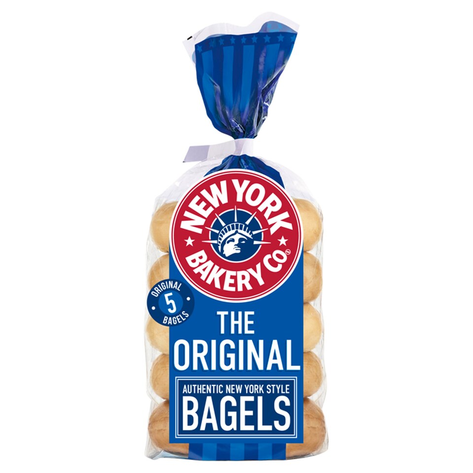 New York Bakery Plain Bagels 5 Pack - Tesco Groceries