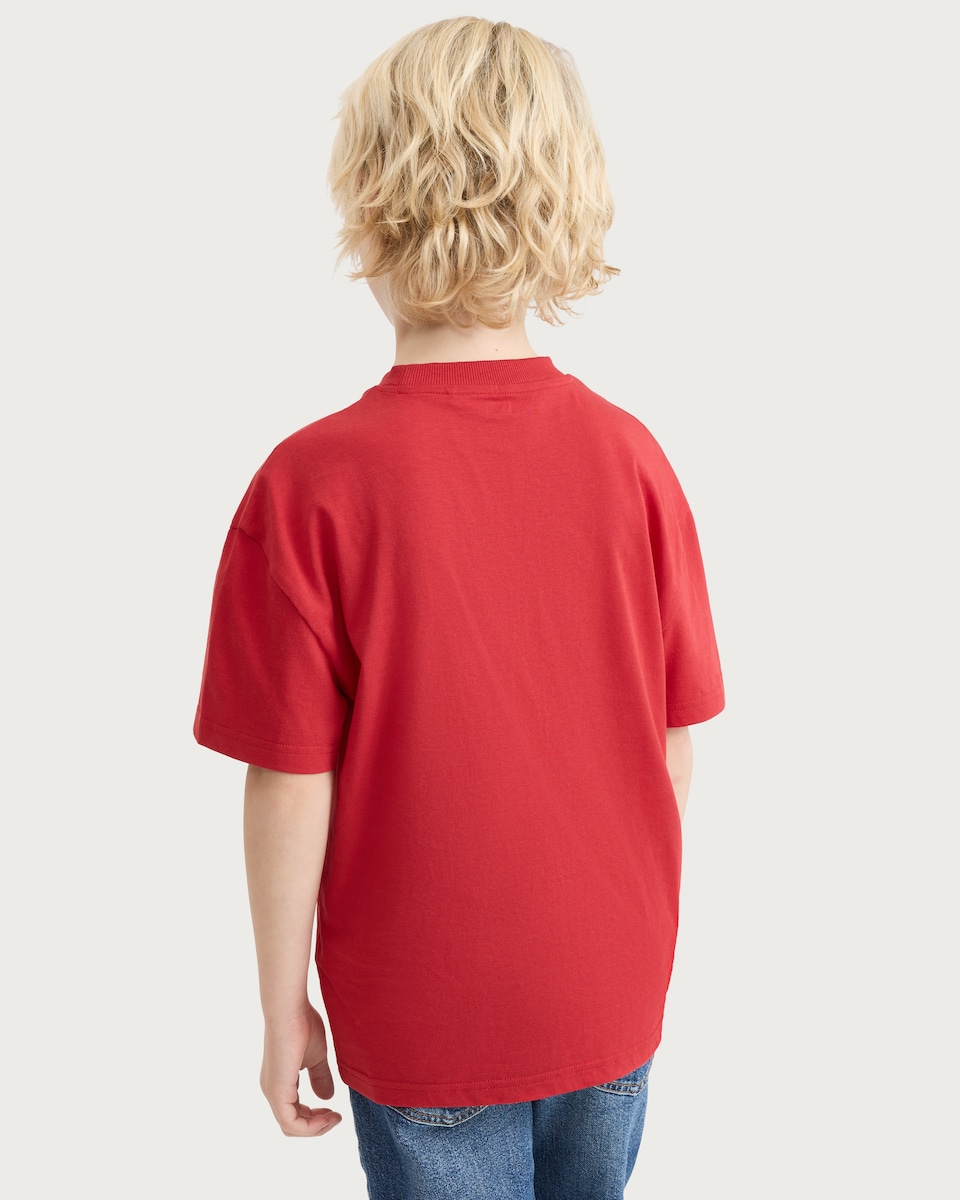 F&F Boys Pure Cotton Cymru Oversized Fit T-Shirt in Red - Tesco Groceries