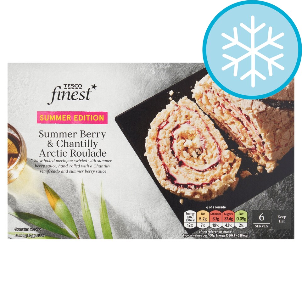 Tesco Finest Berry & Chantilly Roulade 420g - Tesco Groceries