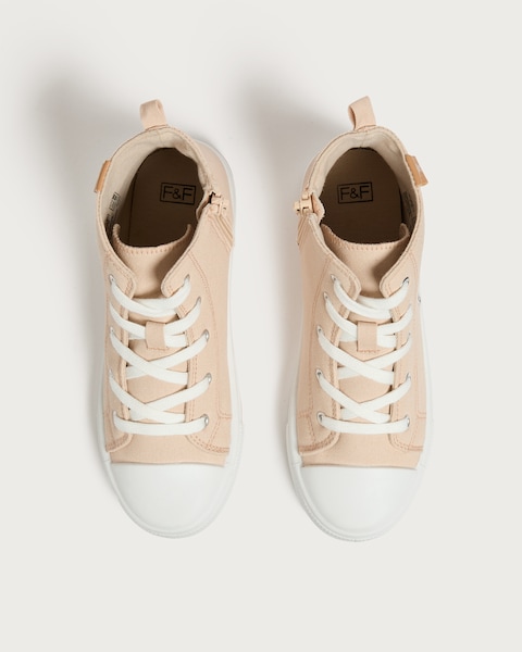 F&F High-Top Canvas Trainers in Pink - Tesco Groceries