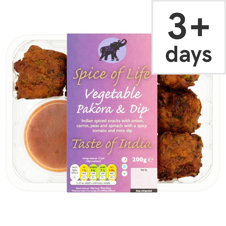 Spice Of Life Vegetable Pakora & Dip 200G - Tesco Groceries