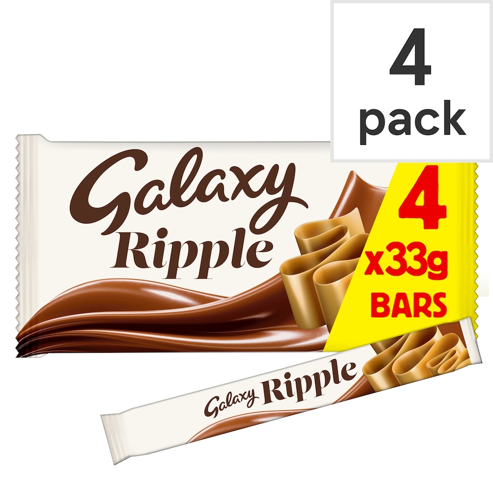 Galaxy Ripple Chocolate Bars Multipack Chocolate 4x33g - Tesco Groceries