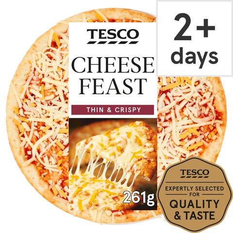 Tesco Thin & Crispy Cheese Feast Pizza 261G - Tesco Groceries