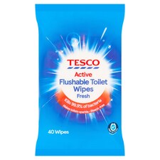 Tesco Toilet Wipes 40 Pack Blue Fresh - Tesco Groceries