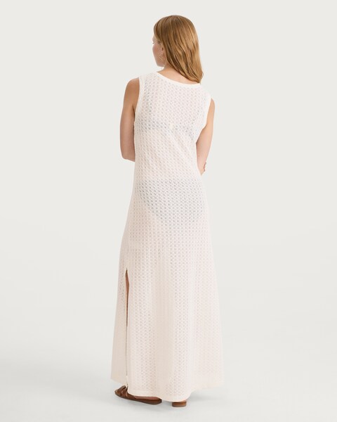 F&F Sleeveless Textured Maxi Beach Dress with Cotton in Ivory - Tesco ...