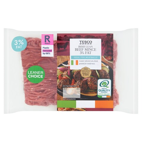 Tesco Irish Lean Beef Mince 3% Fat 454G - Tesco Groceries