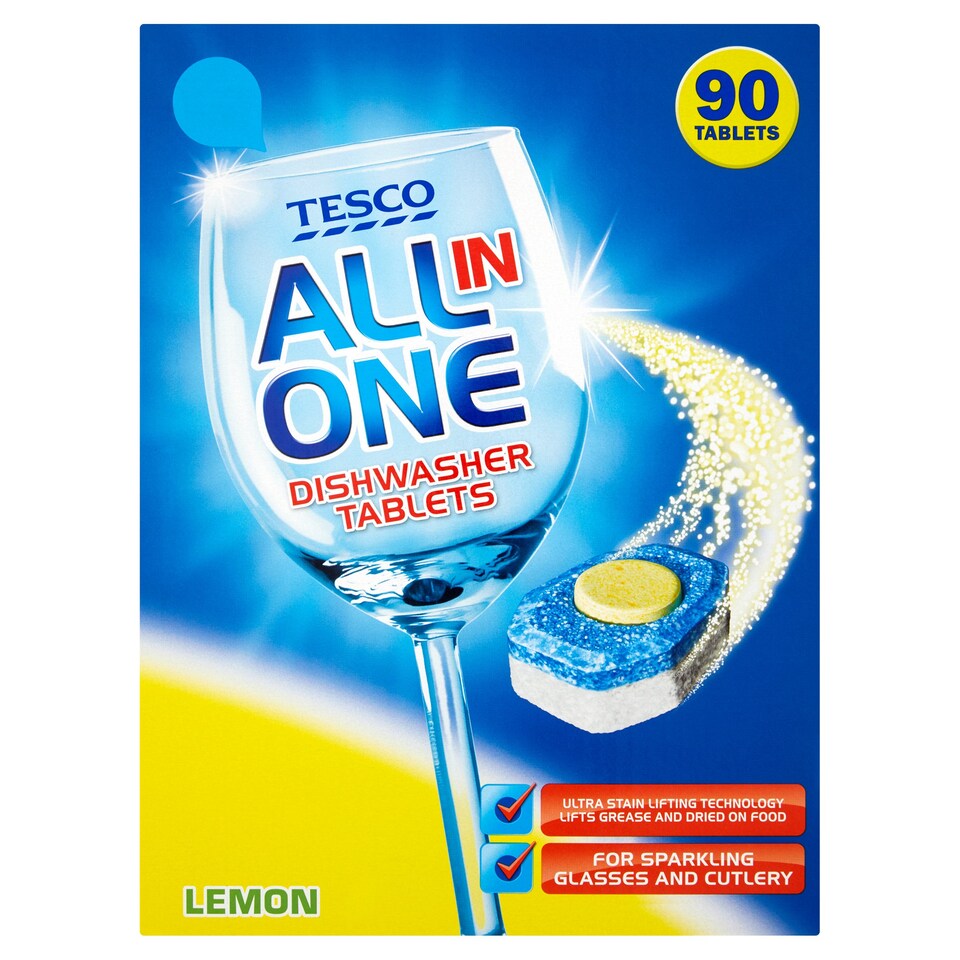 Tesco All In One Dishwasher Tablets 90 Pack - Tesco Groceries