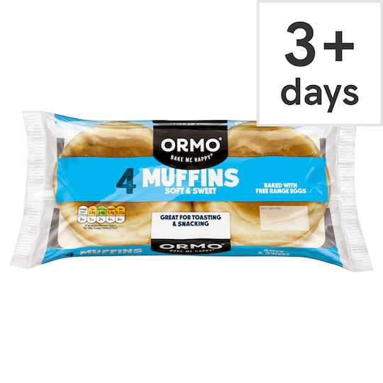 Ormo Muffins 4'S - Tesco Groceries