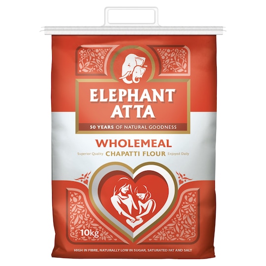 Elephant Atta Chapatti Flour Wholemeal 10Kg - Tesco Groceries