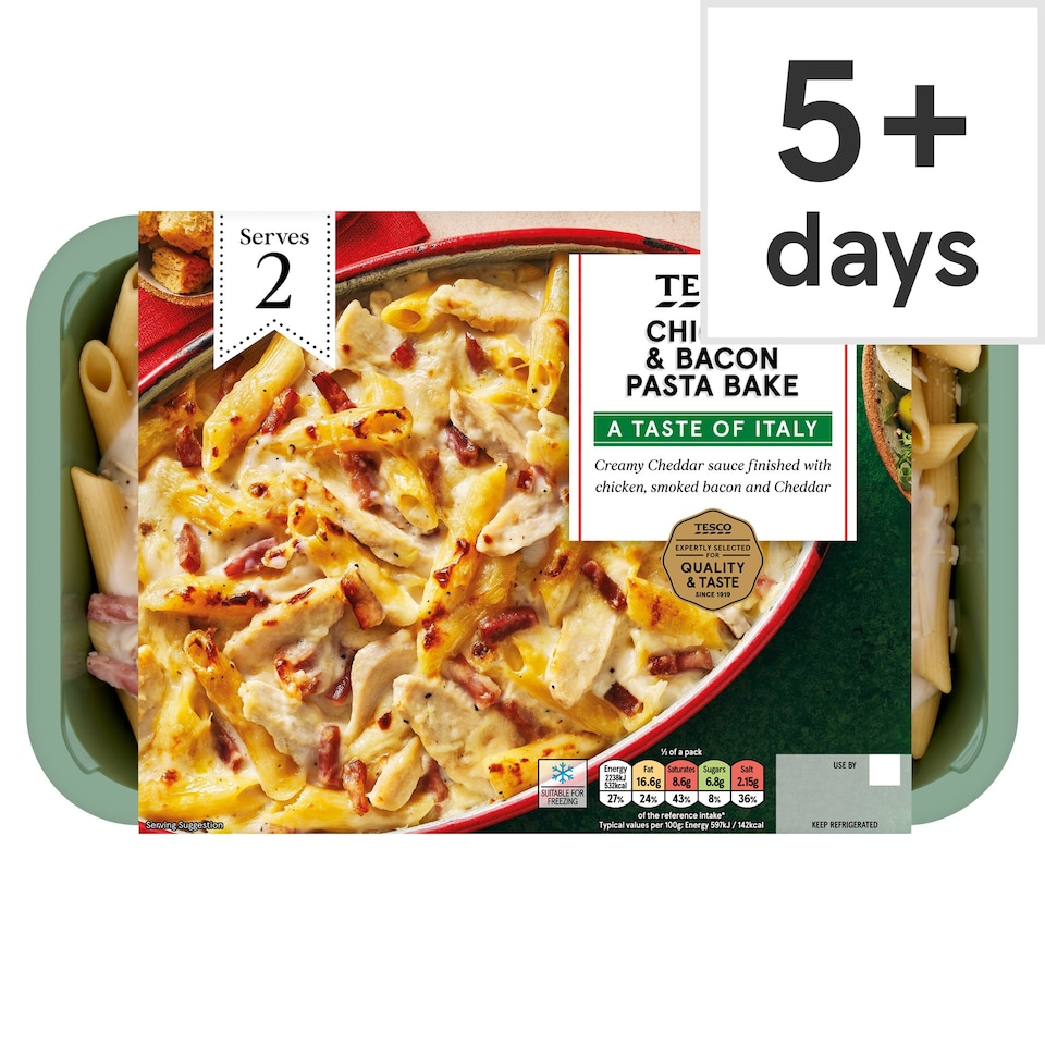 Tesco Chicken & Bacon Pasta Bake 750G - Tesco Groceries