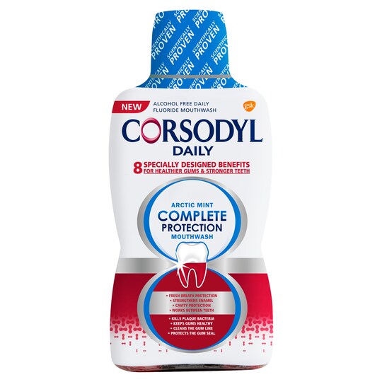 Corsodyl Complete Protection Artic Mint M/Wsh 500Ml - Tesco Groceries