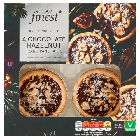 Tesco Finest Chocolate & Hazelnut Frangipane Tart 4 pack - Tesco Groceries