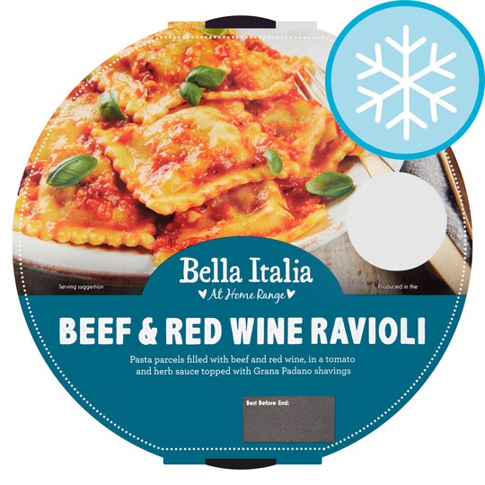 Bella Italia Beef & Red Wine Ravioli 450G - Tesco Groceries