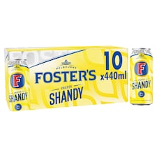 Fosters Proper Shandy Lager Beer 10x440ml - Tesco Groceries