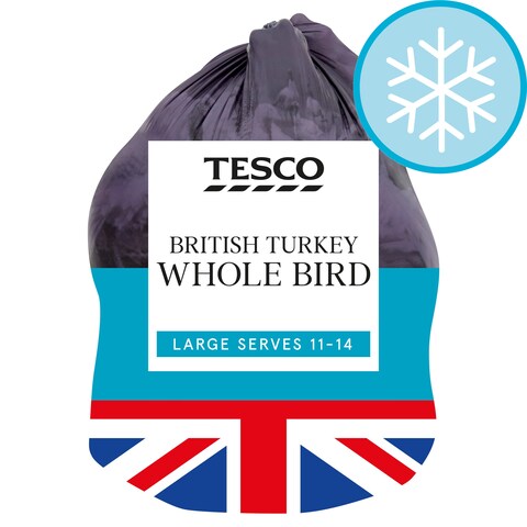 Tesco Frozen Large Basted Whole Turkey Bird 5.3-6.9Kg - Tesco Groceries