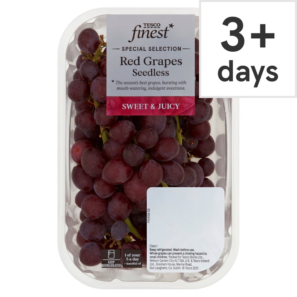 Tesco Finest Red Grapes Seedless 400G - Tesco Groceries