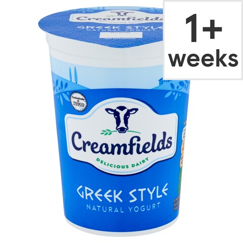 Creamfields Greek Style Natural Yogurt 500G - Tesco Groceries