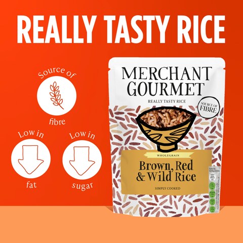 Merchant Gourmet Brown, Red & Wild Rice 250g - Tesco Groceries